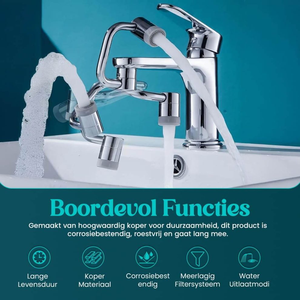 Krivo V2 - 1080° Universele Zwenkkraan - Koopje.com