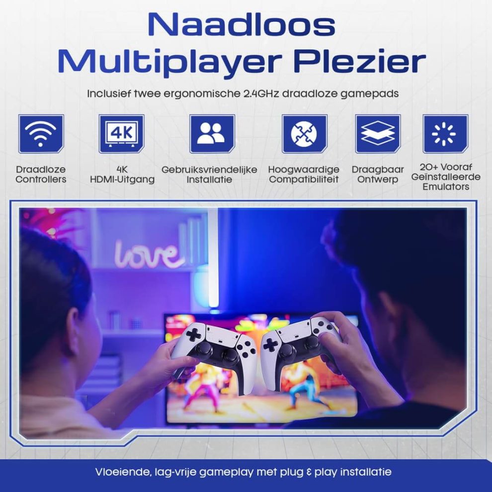 Quantum Play - 4K Gaming Stick - 30.000+ Games - Koopje.com