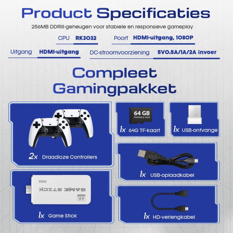 Quantum Play - 4K Gaming Stick - 30.000+ Games - Koopje.com