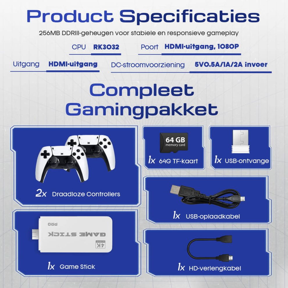 Quantum Play - 4K Gaming Stick - 30.000+ Games - Koopje.com